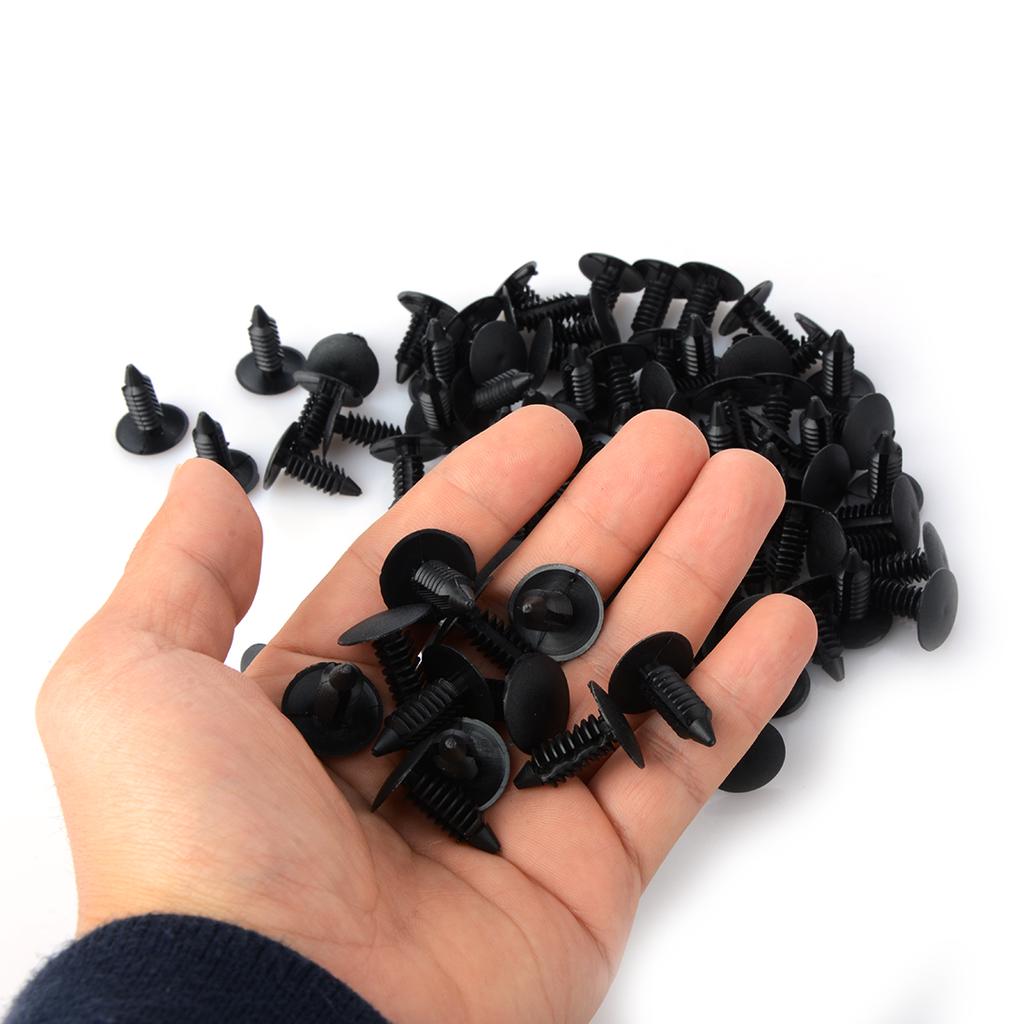 Buy 100pcs Car Lock Fit 8mm Hole Nylon Clips Fender Bumper Shield ...