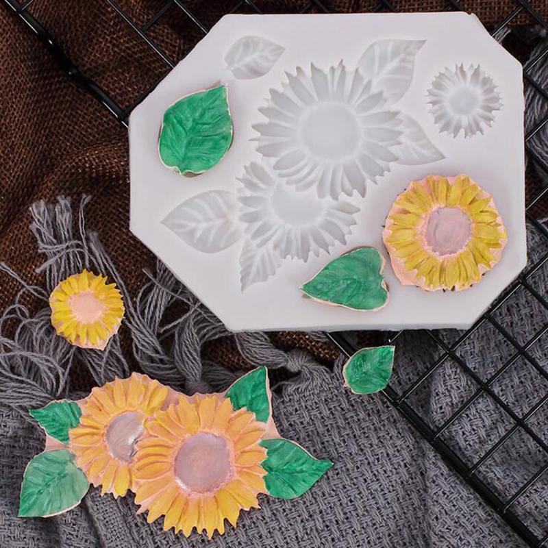 Buy Tree Branches Sunflower Cake Silicone Molds Cupcake Fondant Cake ...