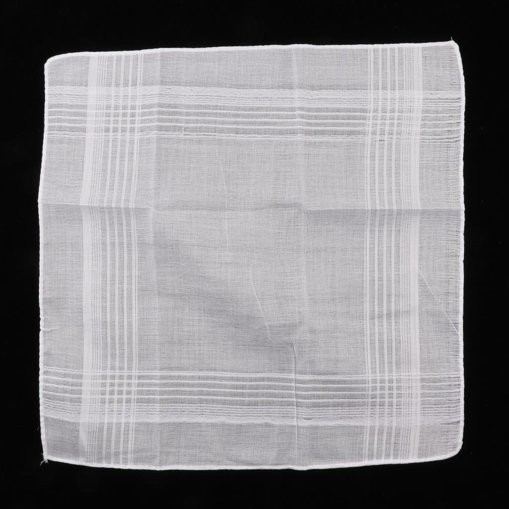 12 Mens Womens 100% Polyester Square Handkerchief Hanky Bridal Party ...