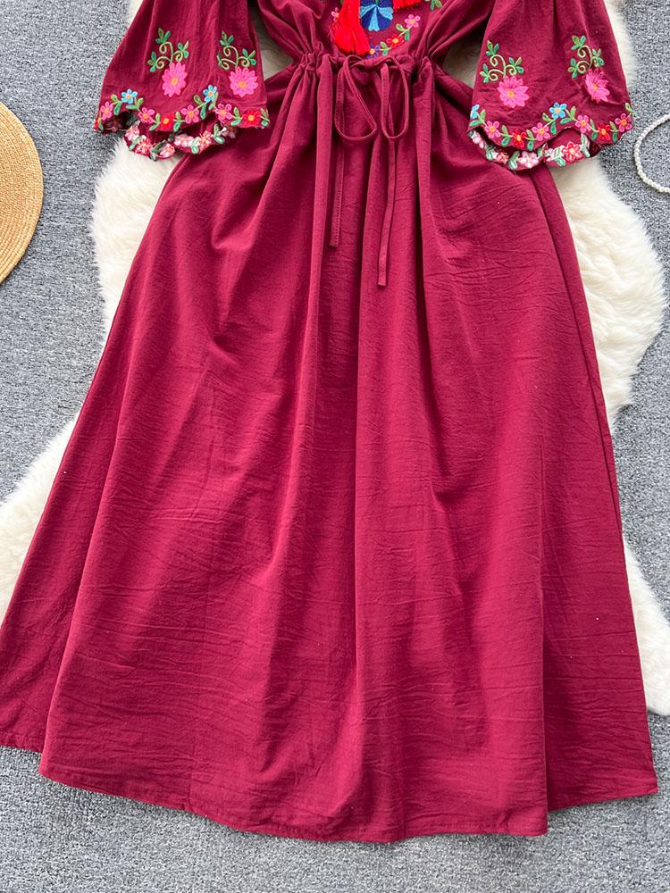 Купить Женское летнее платье с новым вышитым кружевом на талии в стиле ...