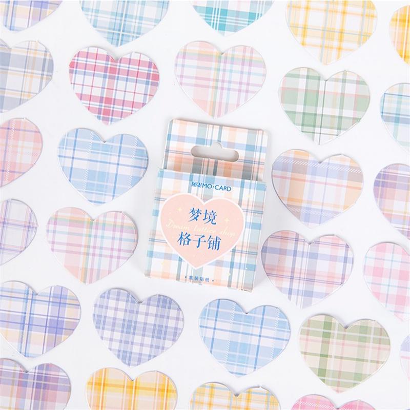 46pcs Dream Lattice Shop Stickers Color Plaid Home DIY Art Decoration ...