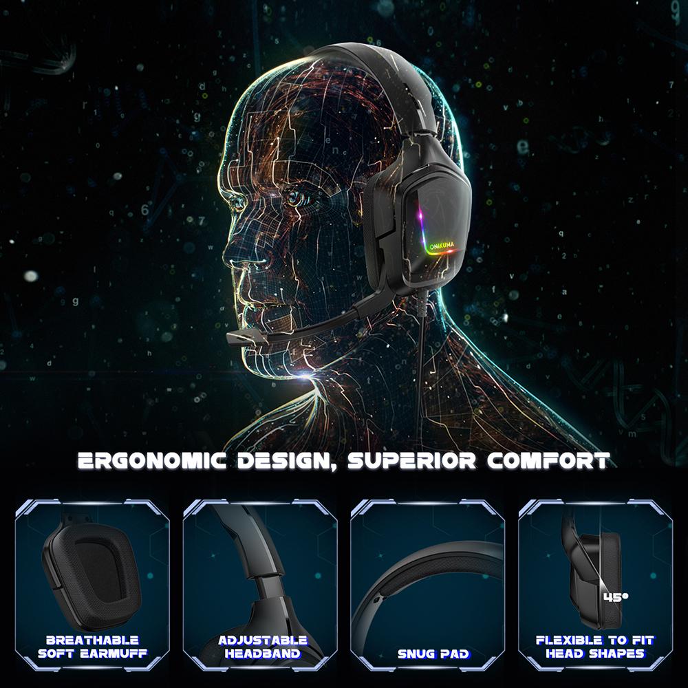 Buy K20 Head-Mounted Headset Wired Rgb E-Sports Gaming Headset With ...