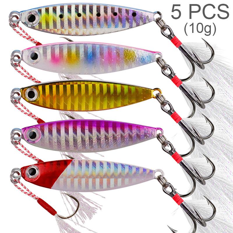 Buy 5Pcs 5.1cm 10g Metal Fishing Lures Long Shot Sink Fishing Lead Bait ...