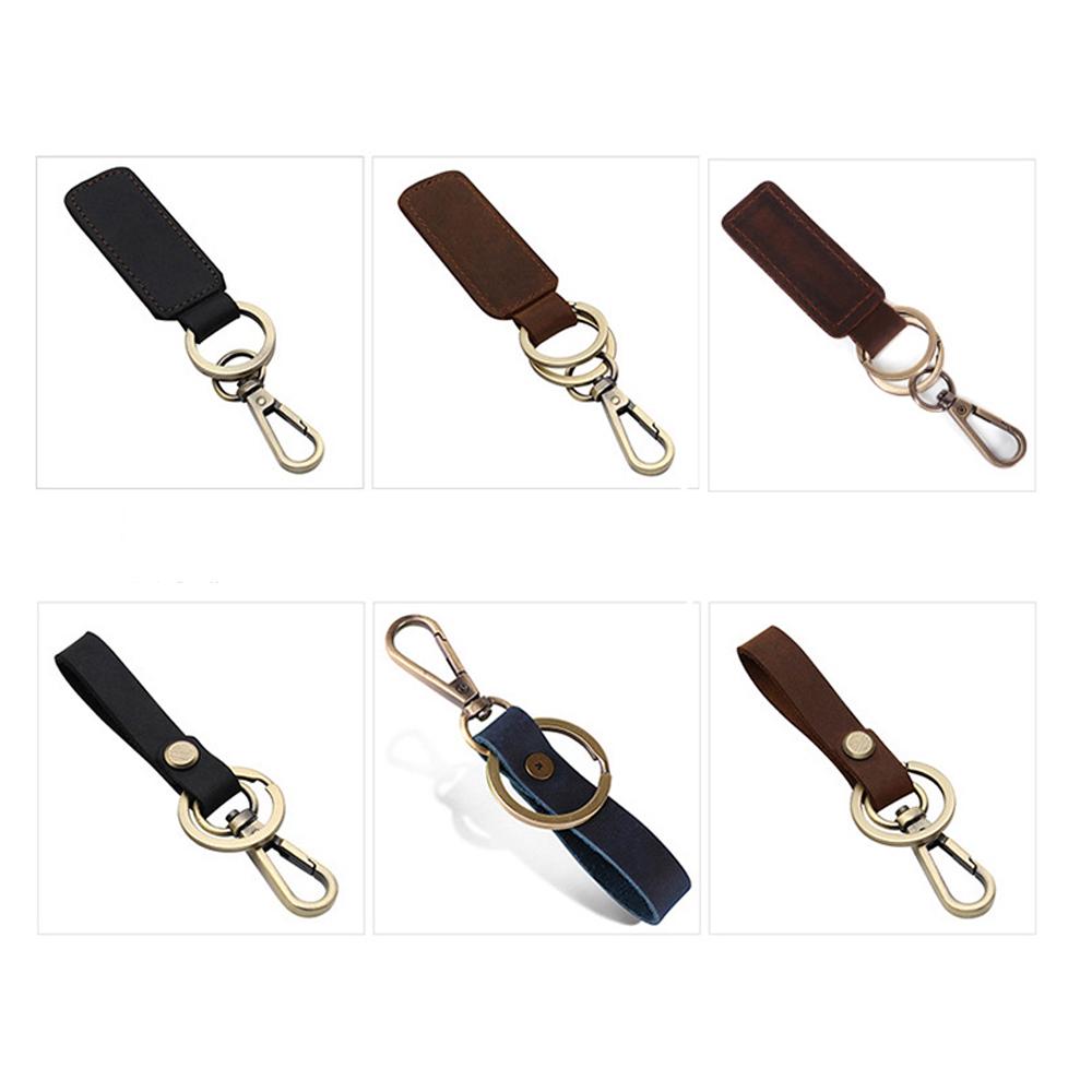 Cheap Fashion Unisex Cow Leather Strap Metal Keyring Belt Loops ...