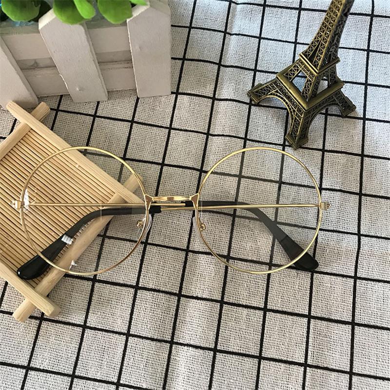 Buy Women Men Classic Round Clear Lens Glasses Vintage Style Metal ...