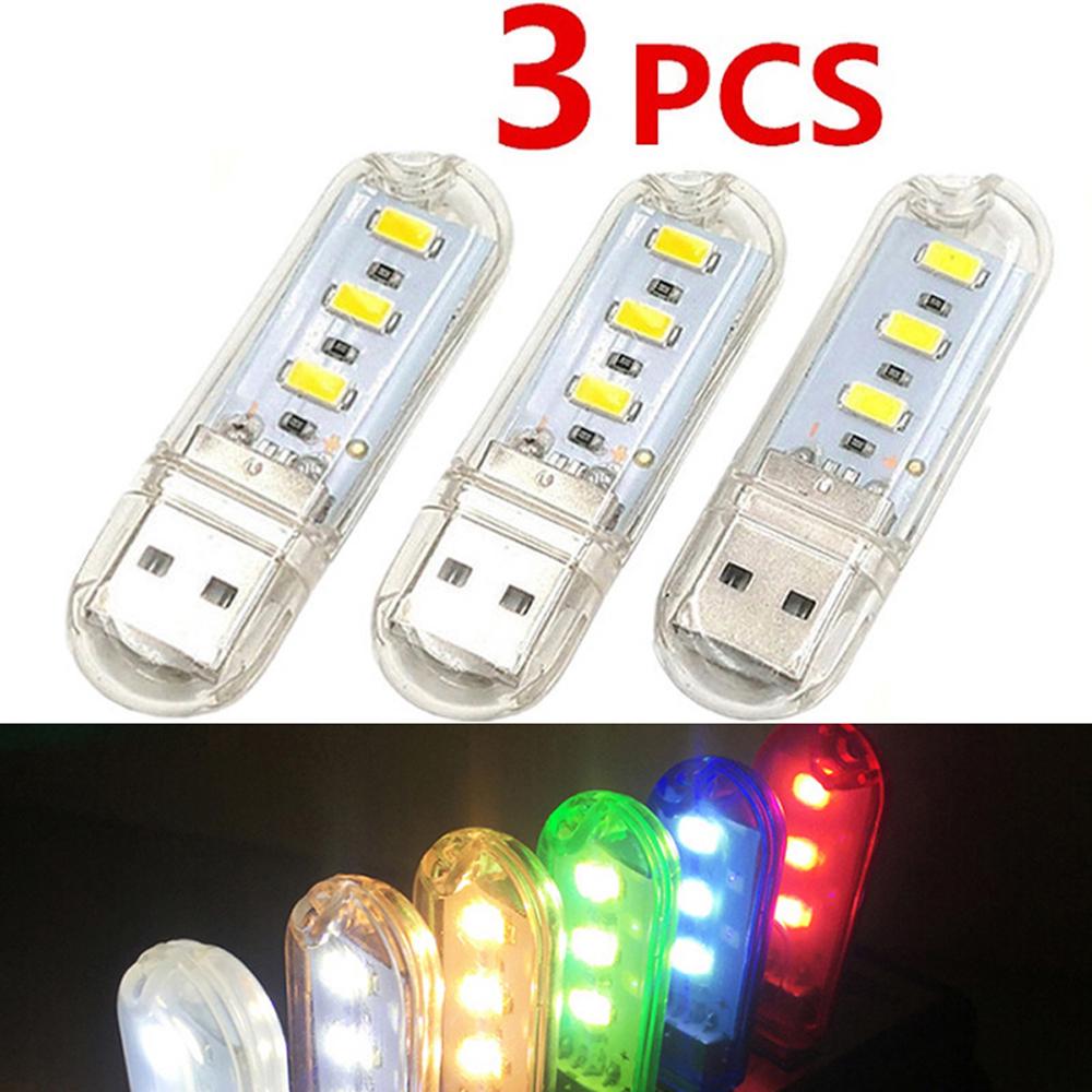 Buy 3pcs LED Mini Portable USB Lamp Camping USB Lighting for PC Laptop ...