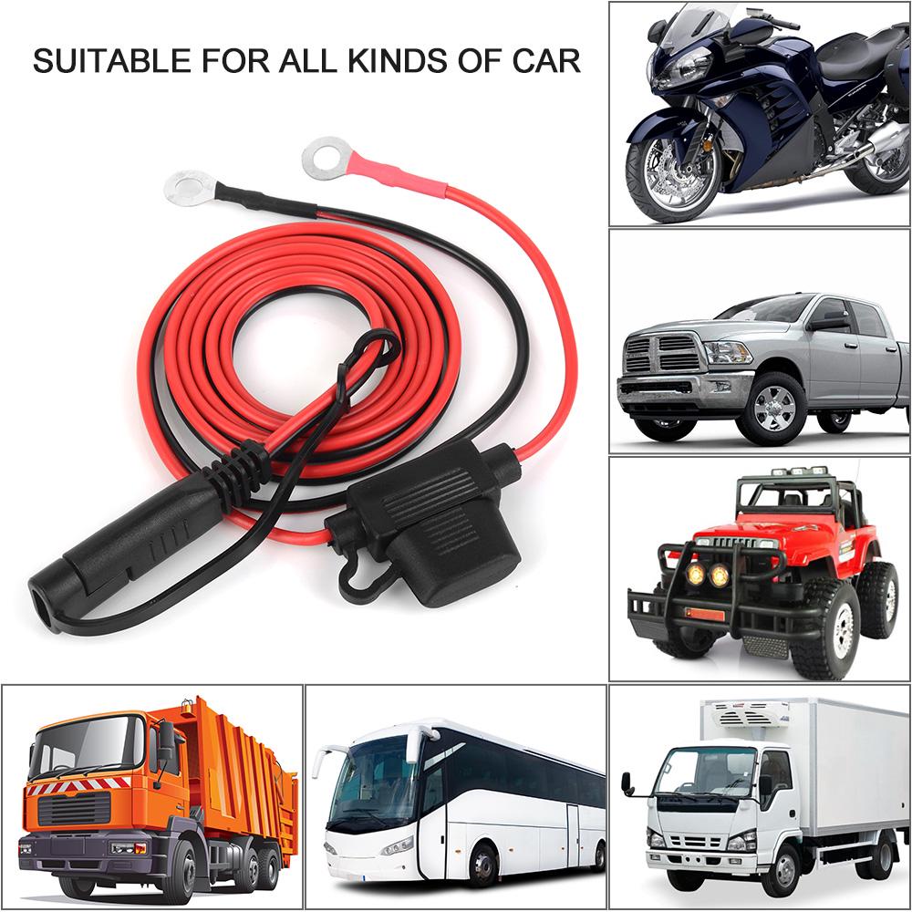 12V Ring Terminal Harness with Black Fused 2-Pin Quick Disconnect Plug ...