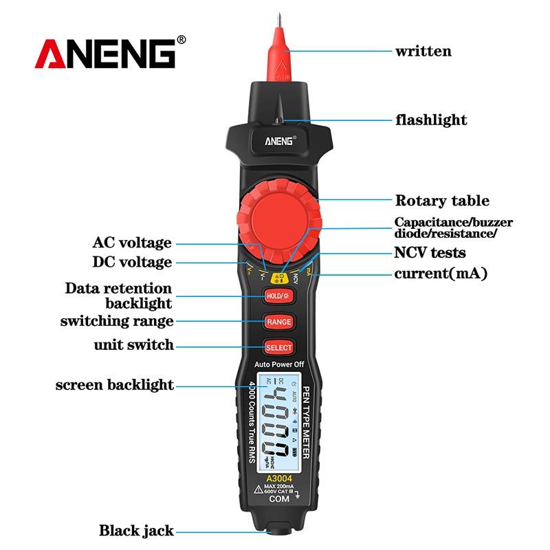 Cheap ANENG A3004 Digital Multimeter Pen Type Meter 4000 Counts Non ...