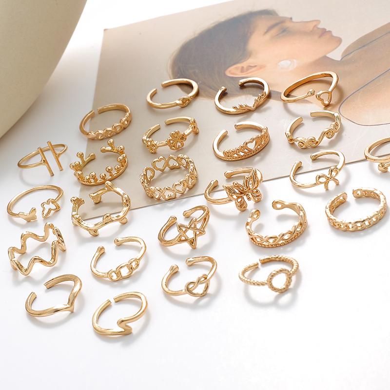 Buy Luxury Gold Color Rings for Woman Vintage Sexy Open Ring Party ...
