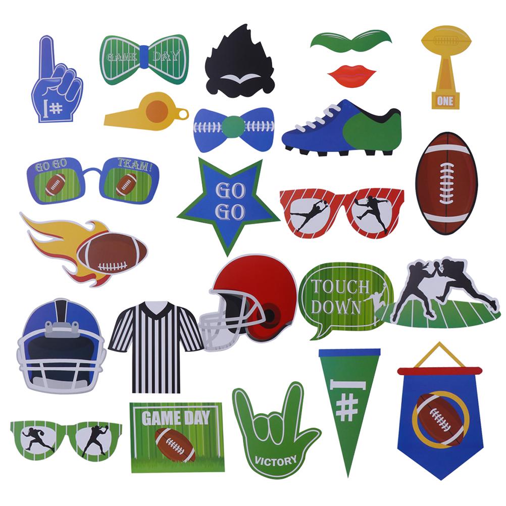 Buy 46 Pcs Rugby Photo Booth Party Supplies Party Props Accessories for ...
