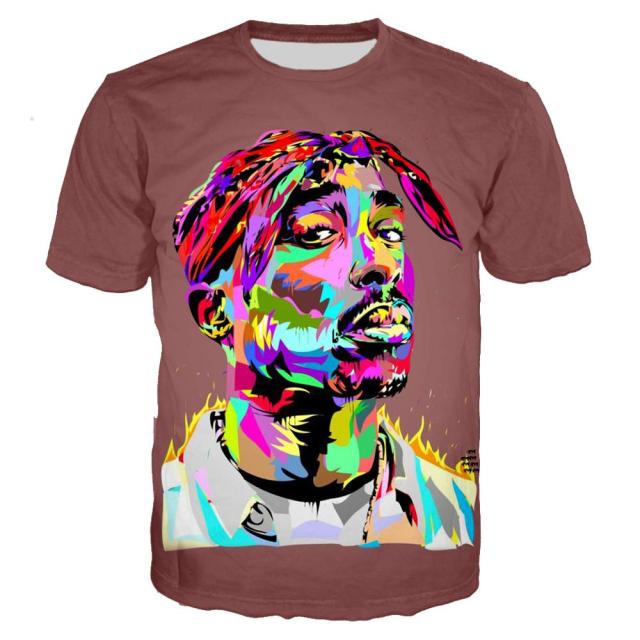 Buy Hipster Rapper 2pac Tupac 3d Printed Summer Men 'S T Shirt Fashion ...