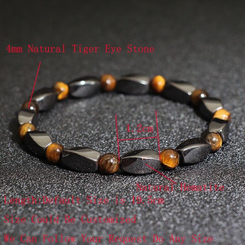 Buy Irregular Natural Hematite Beaded Bracelet 6mm Round Blue ...