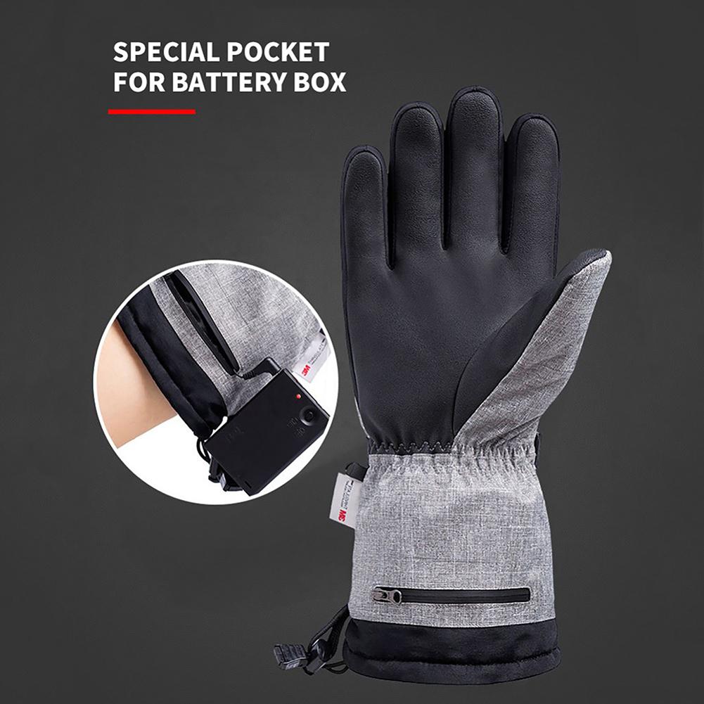 Motorcycle Snowmobile Heated Gloves Warm 3-Gear Adjustable Heated ...