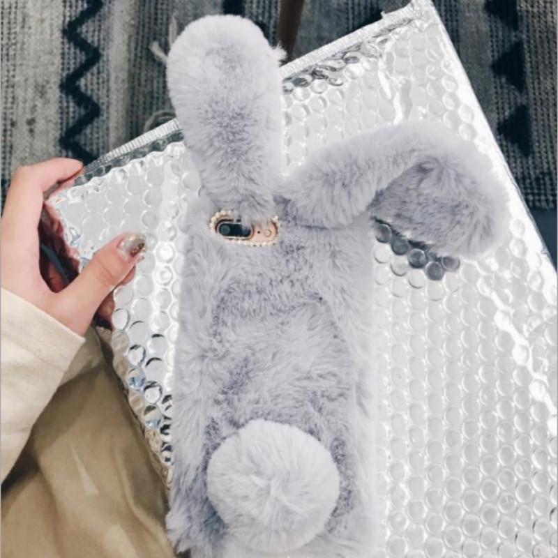 Buy Silicone TPU Cute Rabbit Fur Soft Phone Cases For iphone huawei ...