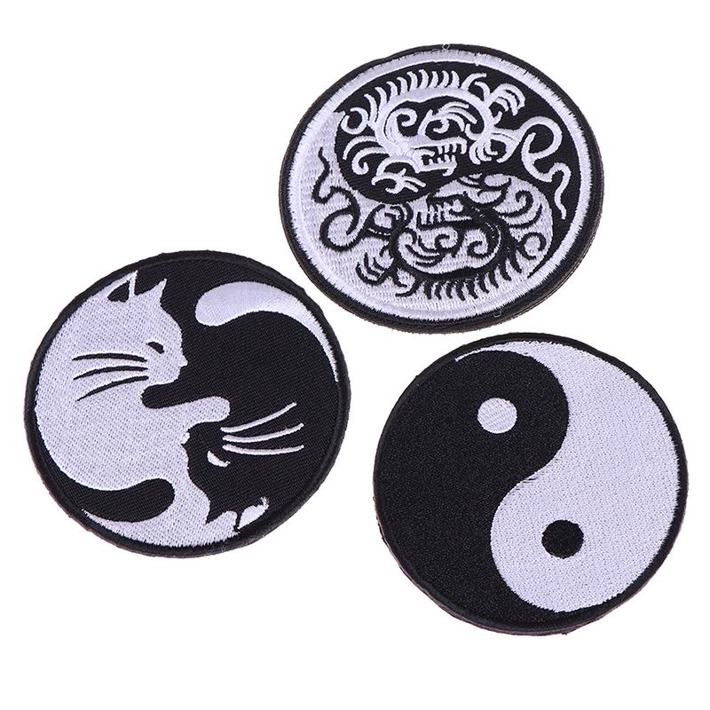 Buy 1Pc Unique Design Attractive Round Embroidery Cat Tai Chi Patterns ...