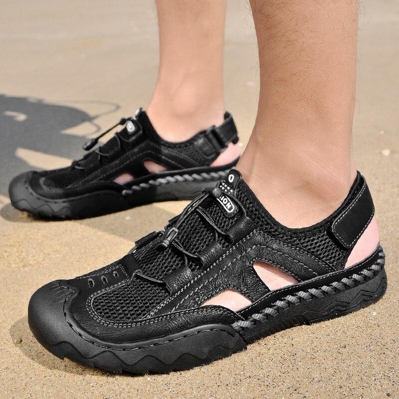 Buy Summer Mesh Men Sandals Breathable Italian Brand Casual Sandals Men ...