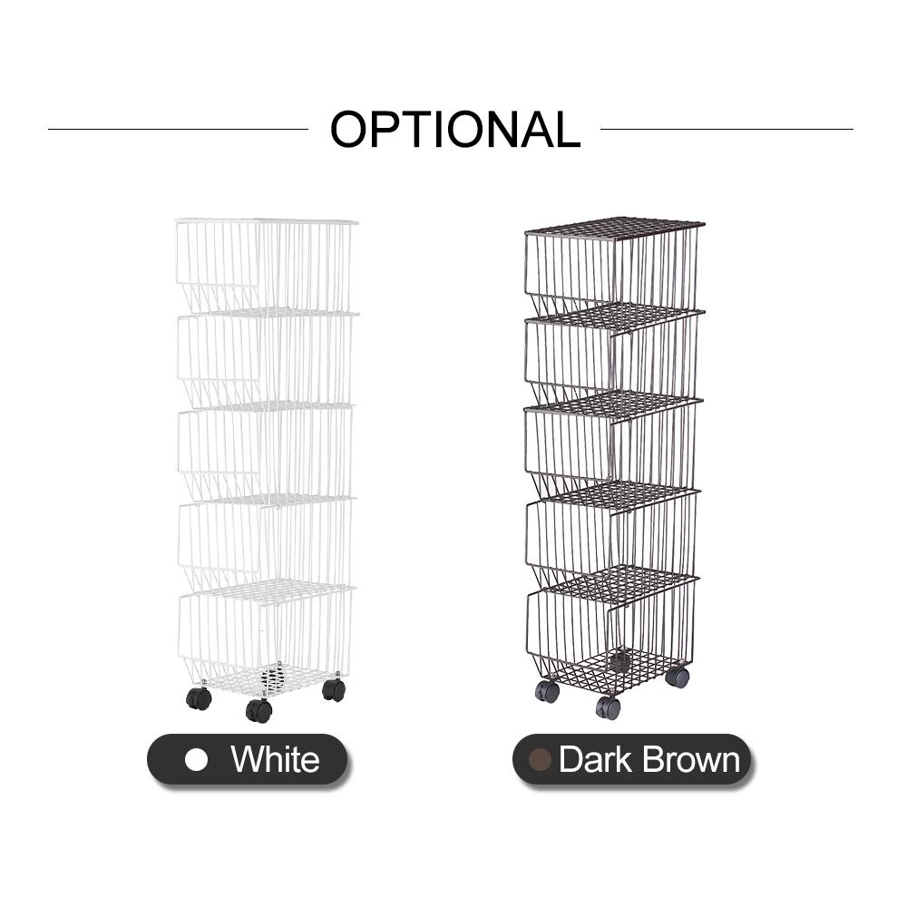 Buy Movable Iron Storage Shelf 5 Layer Tier Drying Mesh Basket Metal ...