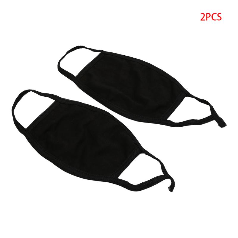 2pcs Black Health Cycling Anti-Dust Cotton Mouth Face Respirator Unisex ...