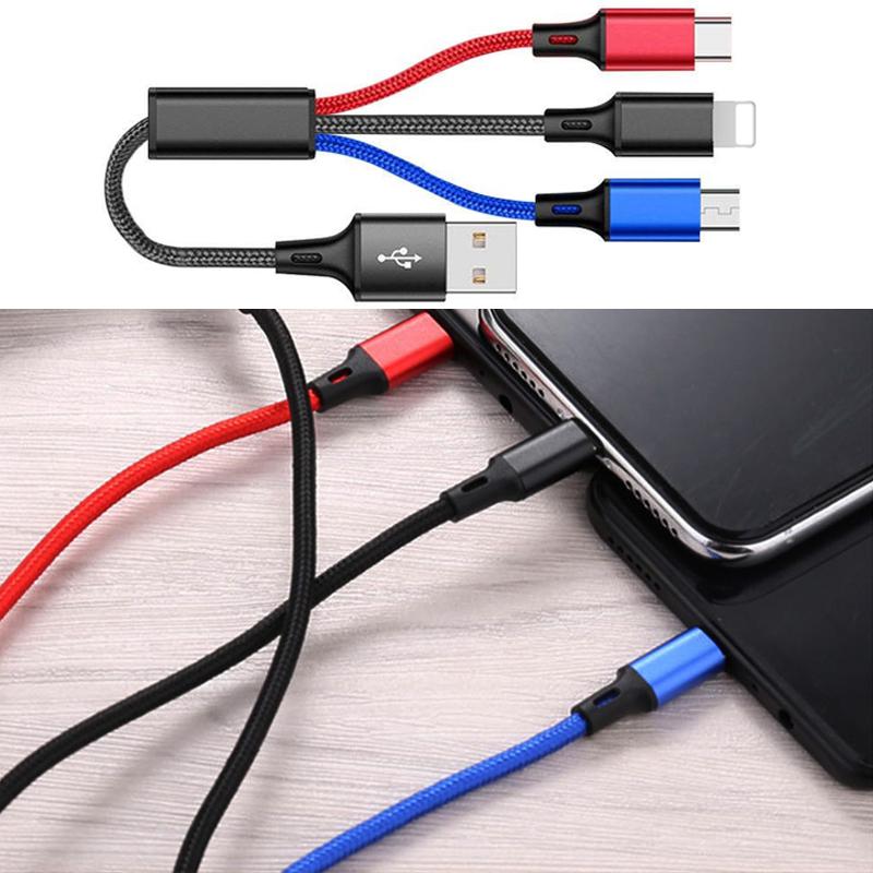 Buy 1PC Mobile Phone Type-C Android Charge Data Line Data Line 3 In 1 ...
