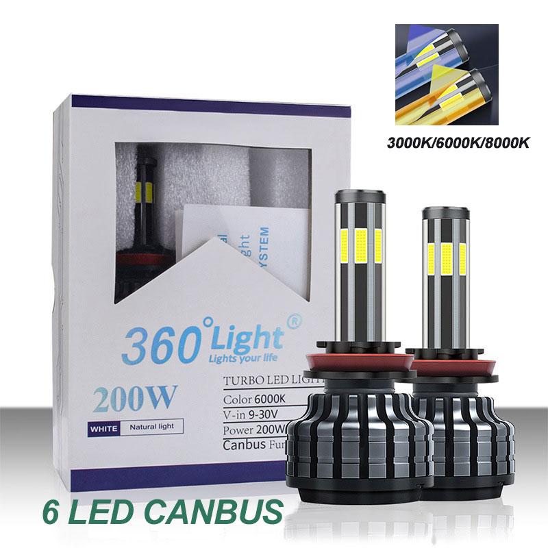 Cheap 2Pcs Car H4 LED Headlight 6 Sides H7 H1 H8 H11 HB3 HB4 9005 9006 50W 10000lm Bulb Canbus ...
