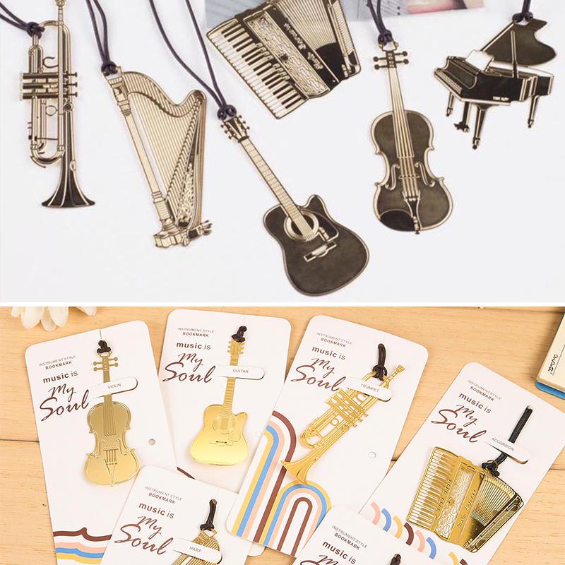 Buy Musical Instruments Bookmarks Metal Lanyard Gold Bookmarks Hobbies ...