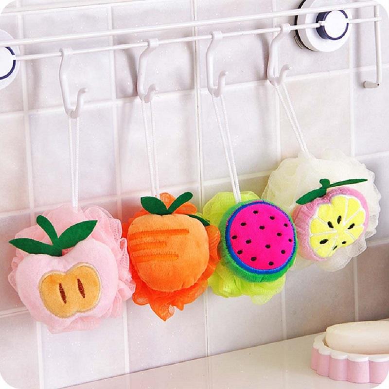 Buy Soft Cotton Creative Fruits Bath Sponges Cute Strawberry Kids Bath ...