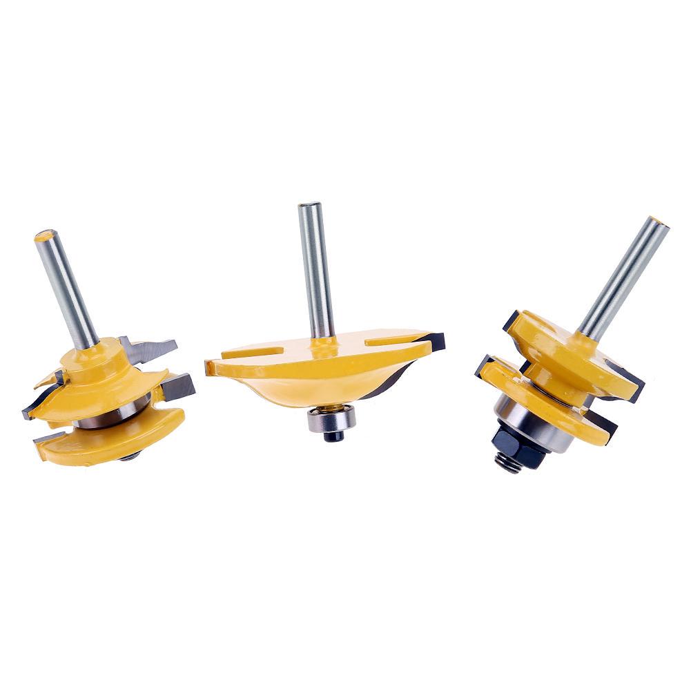 3pcs/set 1/4" Shank Router Bit Cabinet Door Milling Cutter Woodworking ...