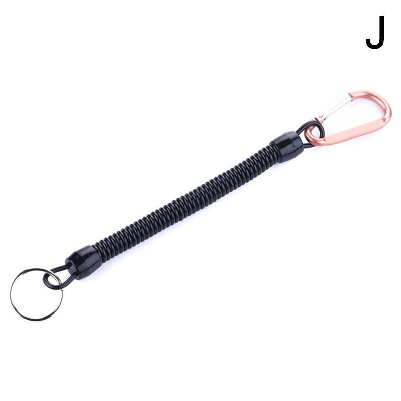 1PC Key Rings Fishing Lanyards Spring Rope Keychain Outdoor Fishing ...