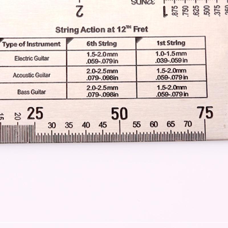 Buy Acoustic String Action Ruler Gauge Steel Pitch Luthier Tool Setup ...