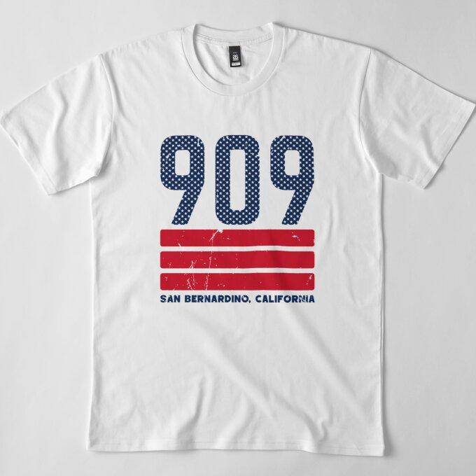 Buy Men Premium Cotton T-Shirt?909 Area Code San Bernardino California ...