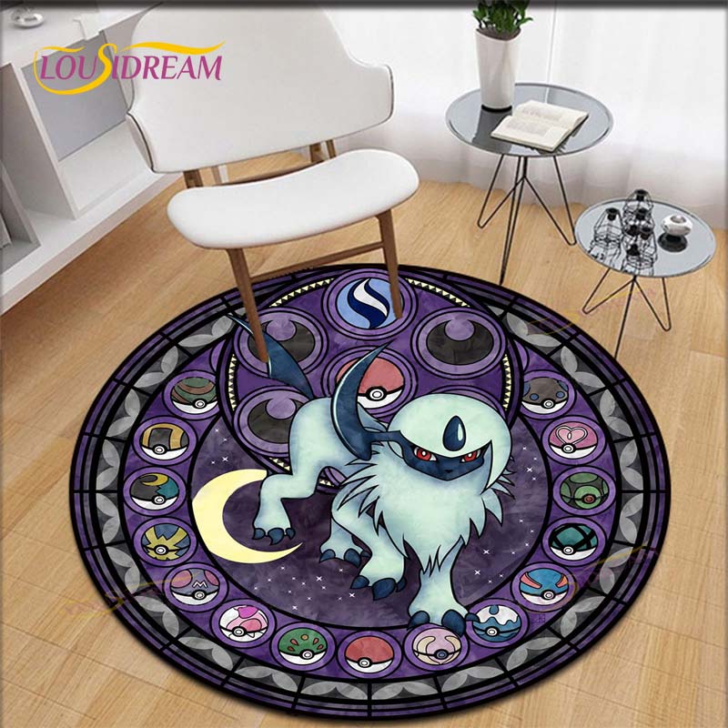 Cartoon Pokemon Round Area Rugs Geometric Antiskid Living Floor Rug ...
