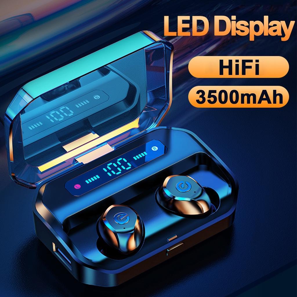 TWS Bluetooth 5.0 Wireless Earbuds 5D Stereo Headphones IPX7 Earphones ...