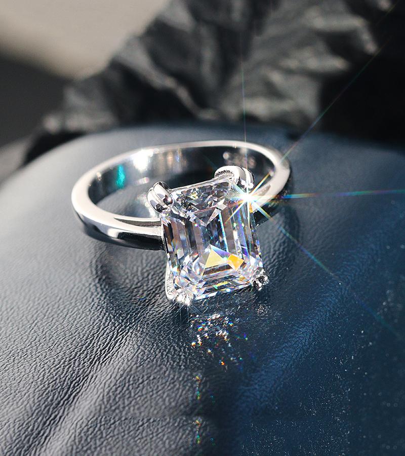 Cheap Classic Charm Women's Geometric Square Ring Bridal Engagement ...