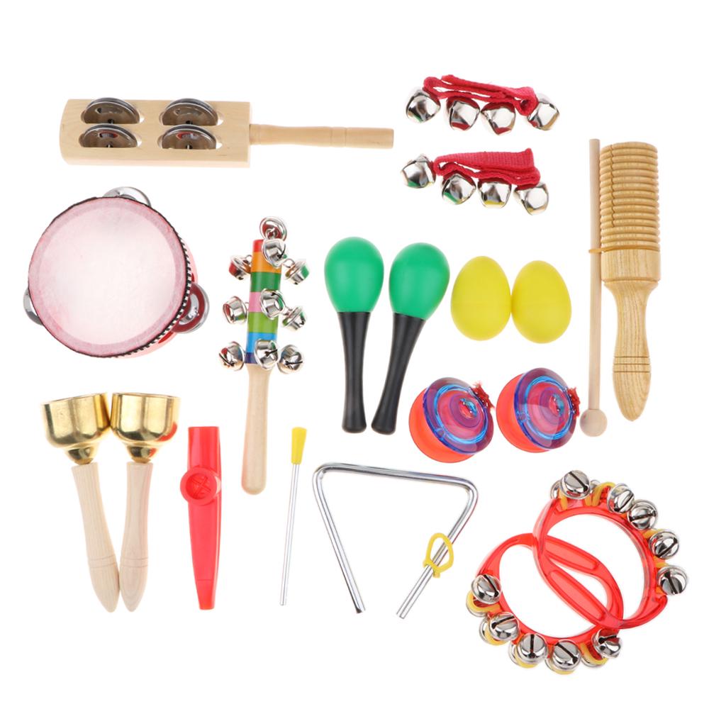 Buy Kids Musical Instruments Tambourine Set Developmental Rattle Sound ...