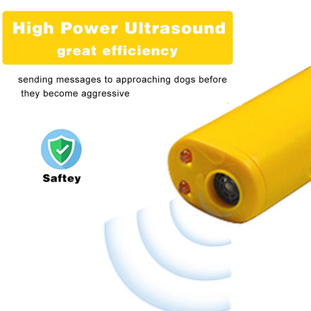 Handheld Dog Repellent Trainer Flashlight Ultrasonic Dog Deterrent 16 ...