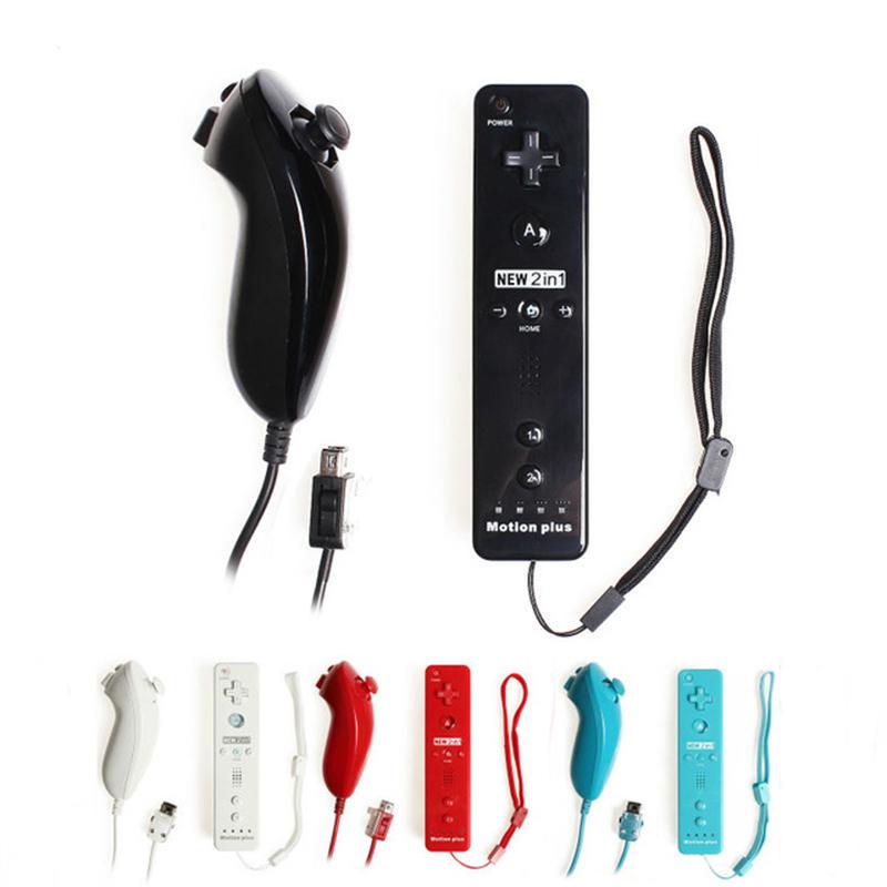 2 In 1 Wireless Remote Controller + Nunchuck Controller with Silicone ...