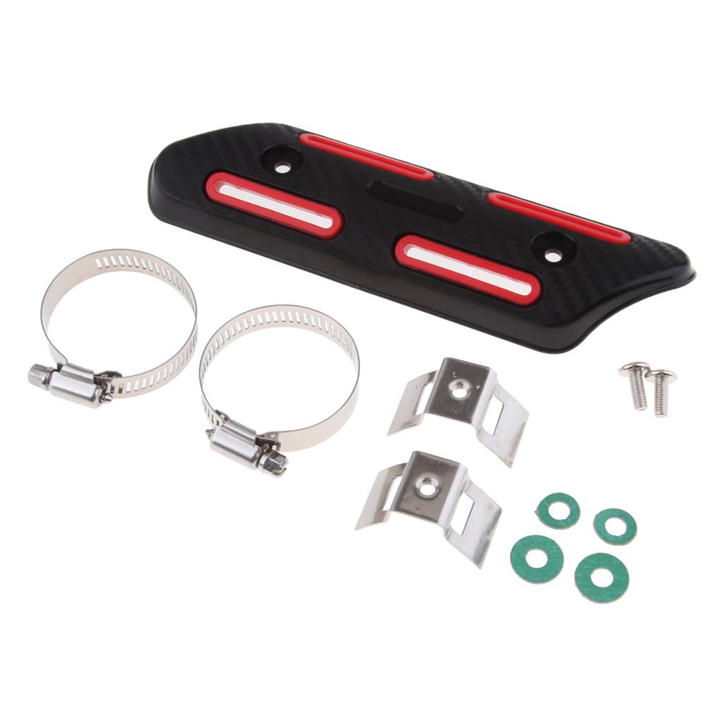 Buy Motorcycle Exhaust Link Pipe Heat Shield Tube Protector Cover Red ...