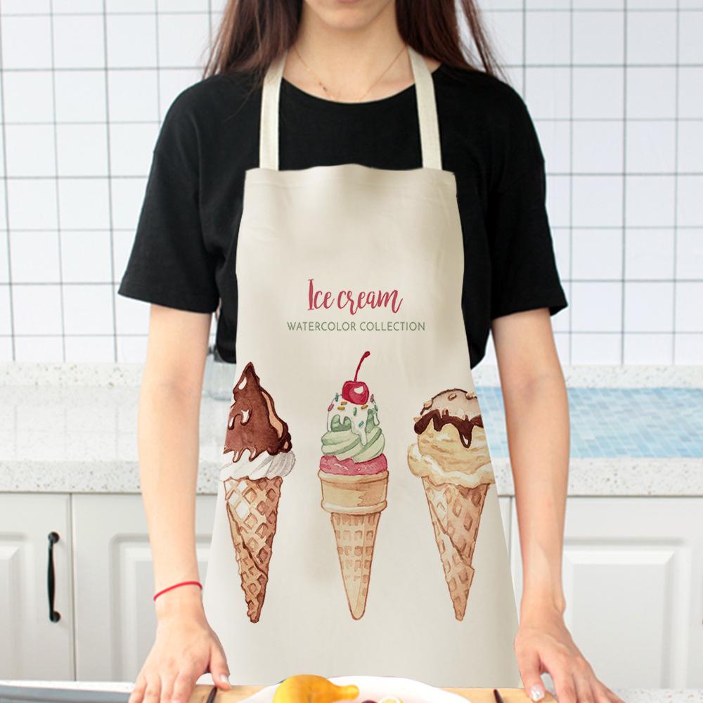 Buy Sweet Donuts Kitchen Aprons for Women Cotton Linen Bibs Household ...