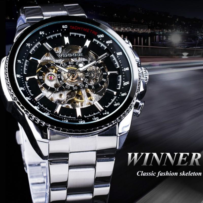Buy Winner Sport Bezel Golden Mens Watches Men Steampunk Skeleton ...