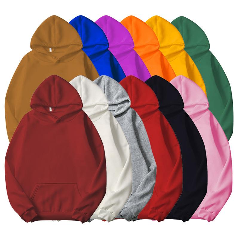 Buy Pullover Hooded Solid Color Sweater Loose Hoodie Couple Class ...