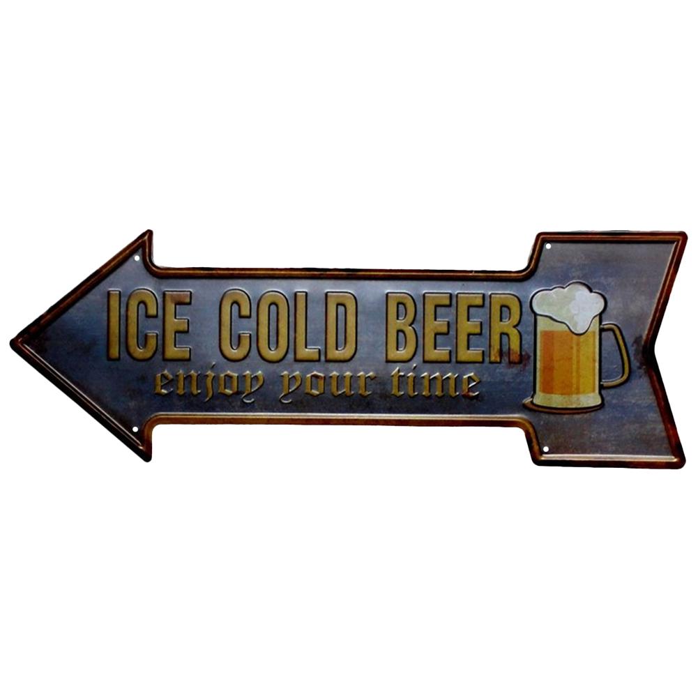 Satın alın Retro Arrow Shaped Beer Metal Plate Painting Bar Pub Tin ...