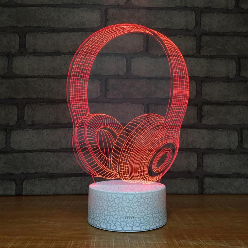 Buy Headphone Remote Control Table Lamp 7-Color USB Night Light Bedroom ...