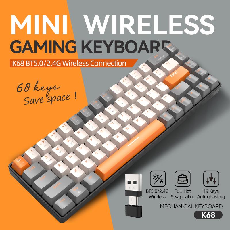 Cheap K68 Keyboard 2.4G/BT5.0 Wireless Gaming Keyboard Mechanical ...