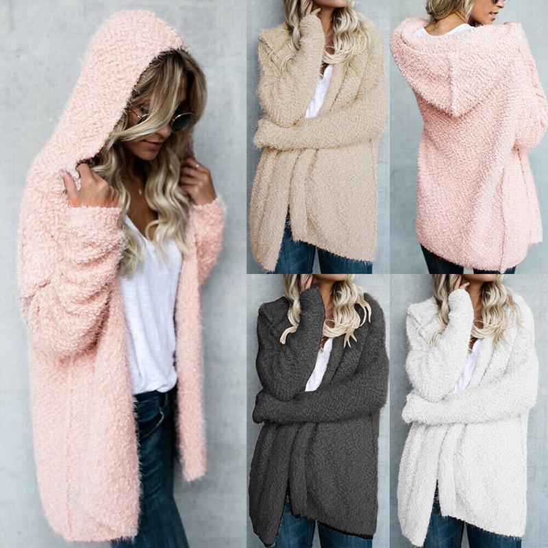 Buy Pdtoweb Womens Teddy Bear Hoodies Coat Ladies Woolen Fleece Jumper ...