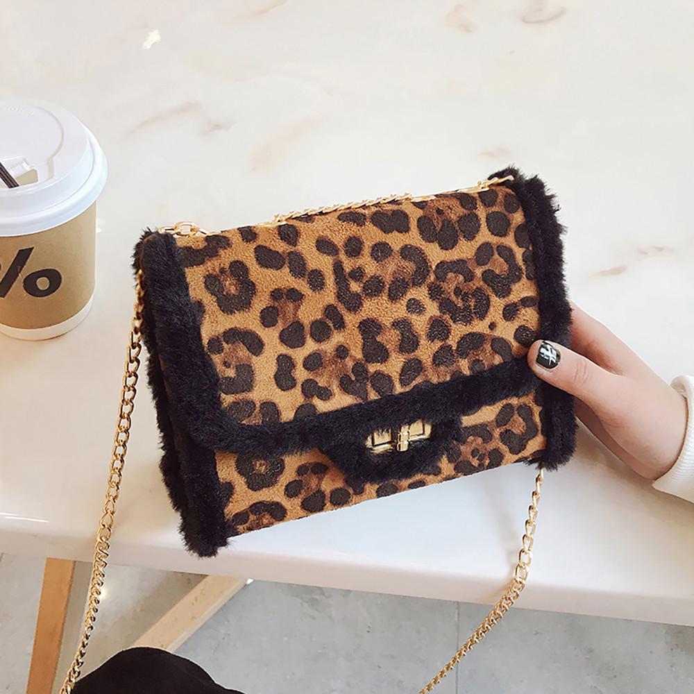 Buy Women Leopard Small Bag Wild Fur Bag Shoulder Messenger Bags at ...