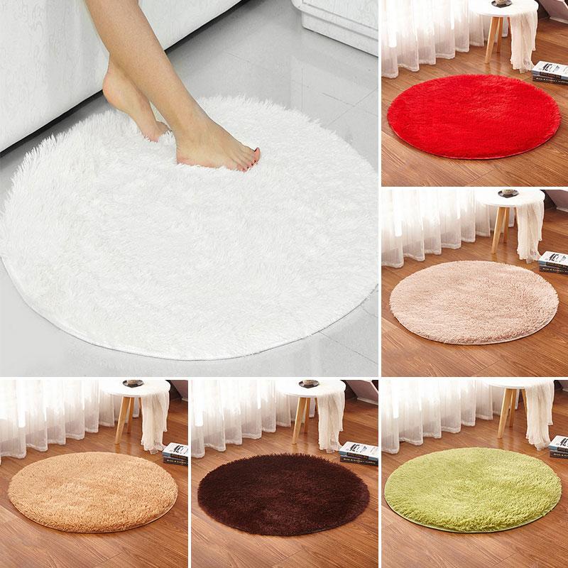 Buy Round Floor Mats Area Rugs Soft Plush Anti-Slip Shag Carpet Living ...