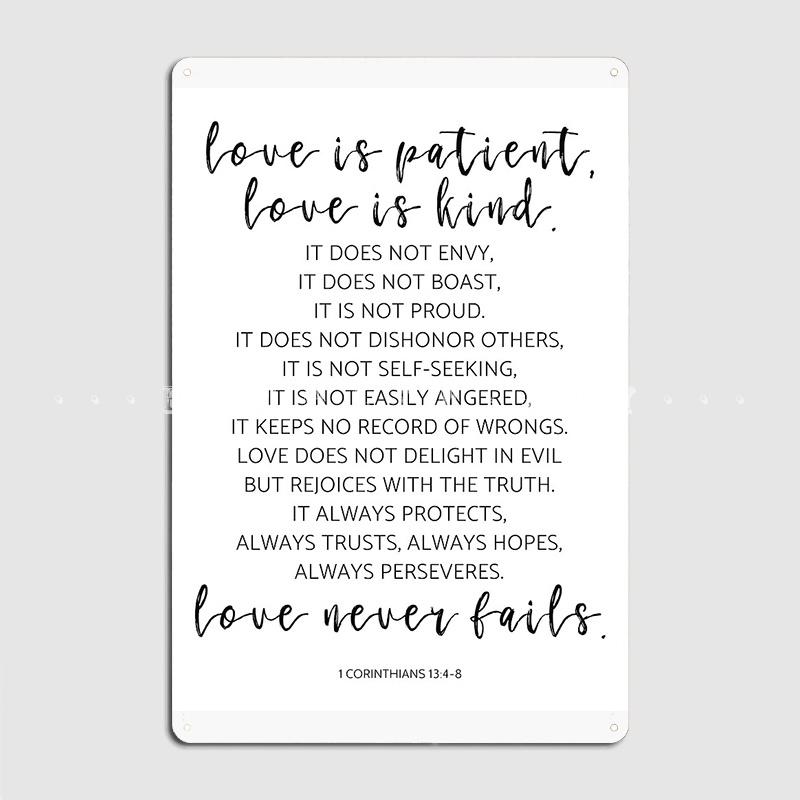 Love Is Patient Love Is Kind 1 Corinthians 13:4-8. Bible Verse Poster ...