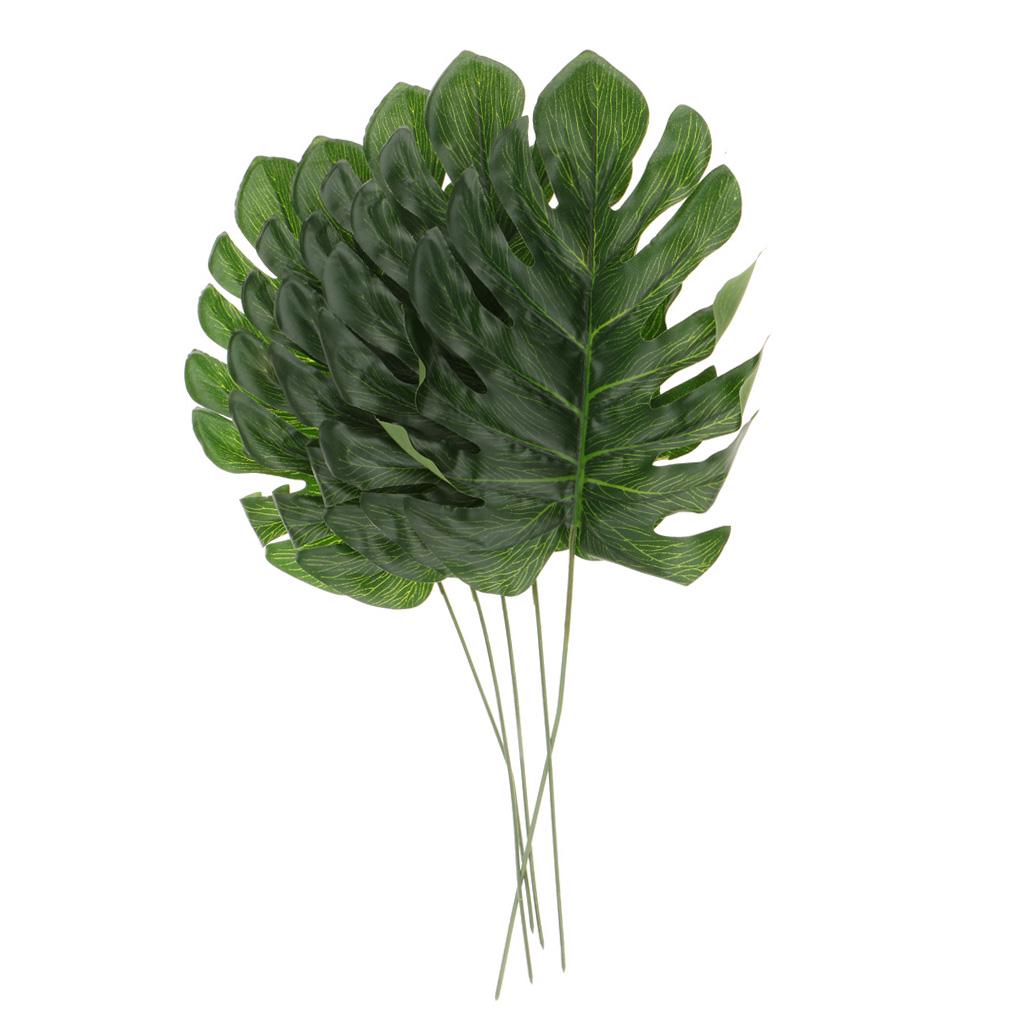 Buy 5Pieces Large Artificial Leaf Faux Foliage Leaves DIY Decor Palm ...