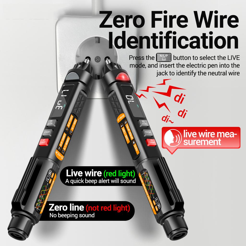 Aneng A3009 Mini Pen Multimeter with Voice Broadcast 6000 Counts Voltmeter VA Reverse LCD ...