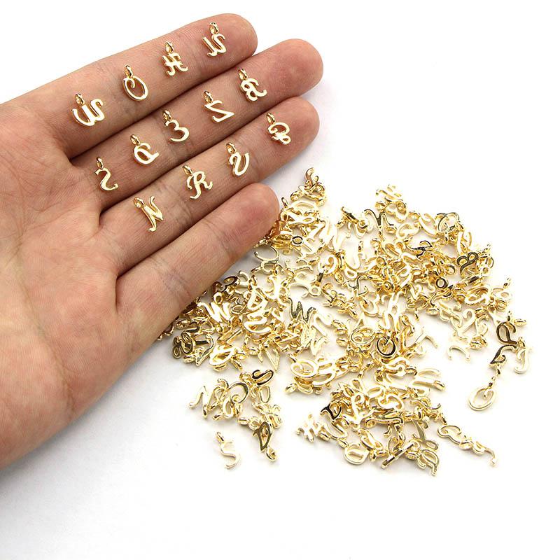Satın alın 52Pcs/Lot Random Mixed Shape Gold Charms Pendants For Diy ...